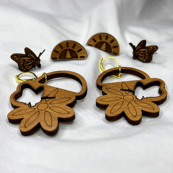 Butterfly on Flower - "Nesting" Earrings – Glowforge Shop