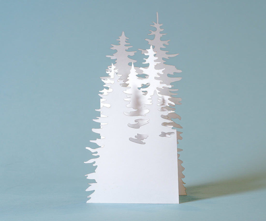 Wintery Pines Trifold Card – Glowforge Shop
