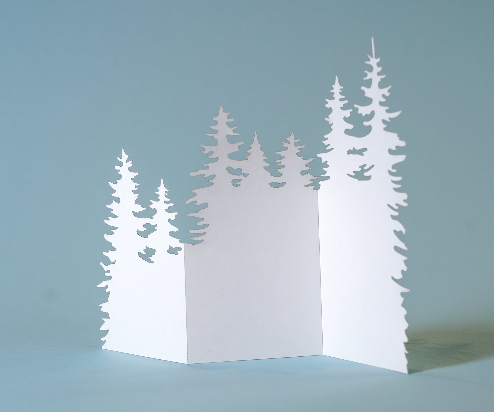Wintery Pines Trifold Card – Glowforge Shop