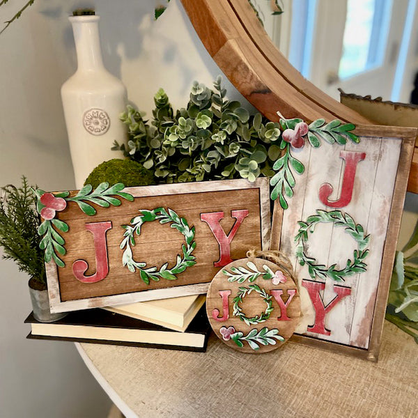 Christmas Holiday Joy Sign with Matching Ornament – Glowforge Shop