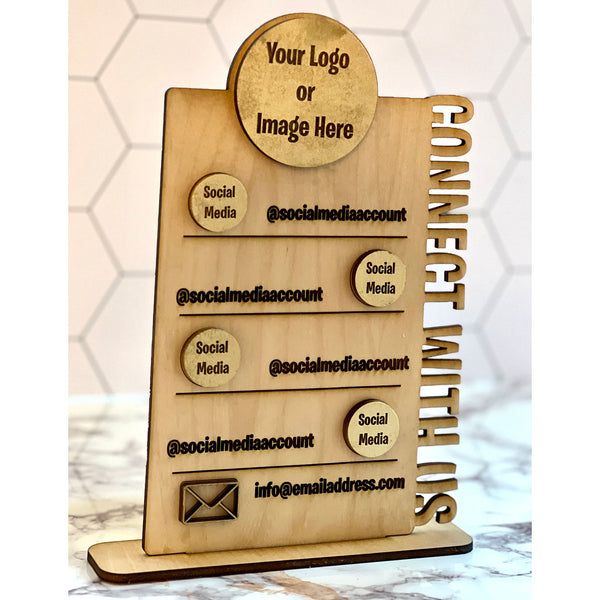 Connect With Us Social Media Sign – Glowforge Shop