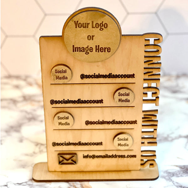 Connect With Us Social Media Sign – Glowforge Shop