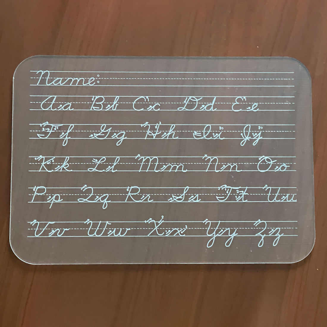 Cursive Writing Practice Board – Glowforge Shop