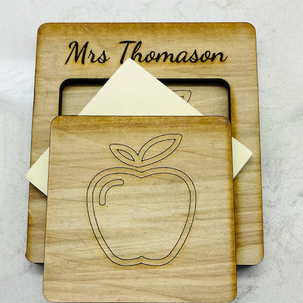 Custom and Personalized Post It Holder with Coaster – Glowforge Shop