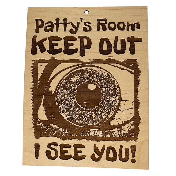 Customizable Room Sign with KEEP OUT and I SEE YOU! Fun Eyeball ...