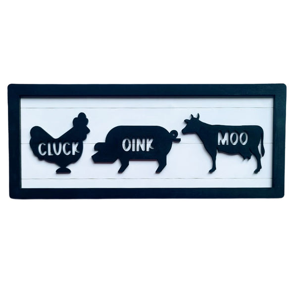 Farmhouse Cluck Oink Moo Sign – Glowforge Shop
