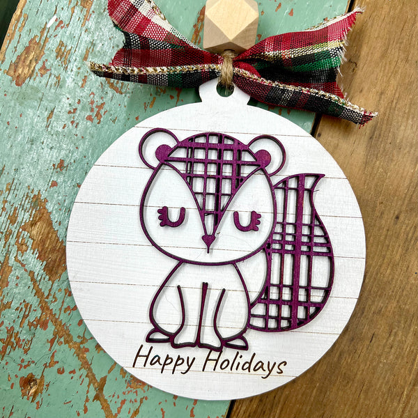 Farmhouse Plaid Fox Ornament – Glowforge Shop