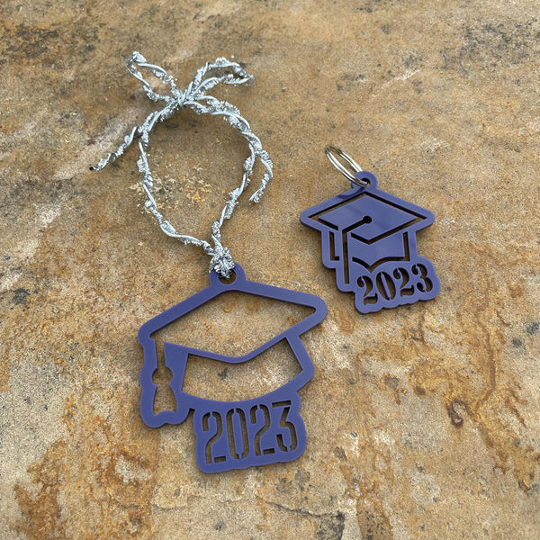 Graduation Cap Keychain / Mirror Hanger 2023 (Set of 2) – Glowforge Shop