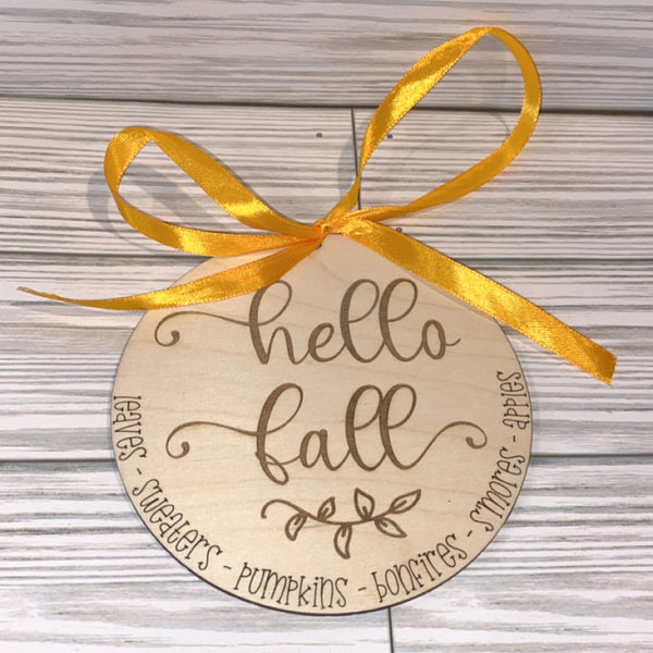 Hello Fall Simple Home Decor Sign – Glowforge Shop