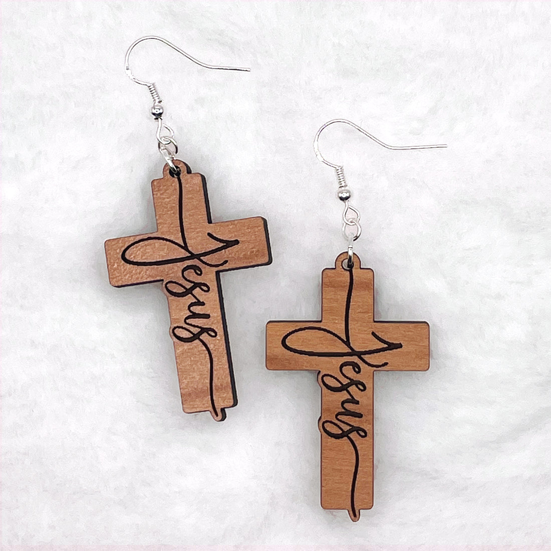 Jesus Cross Earrings – Glowforge Shop