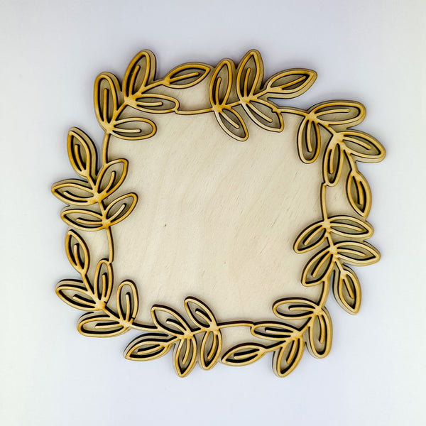 Leafy Wreath Monogram Sign - Gender Neutral Nursery Sign – Glowforge Shop