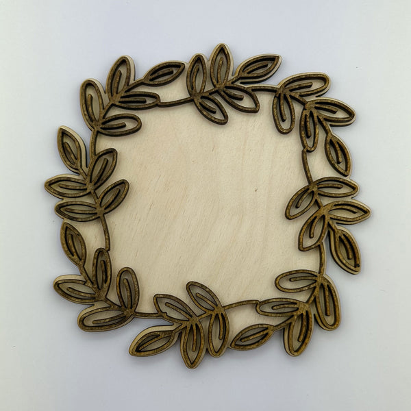 Leafy Wreath Monogram Sign - Gender Neutral Nursery Sign – Glowforge Shop