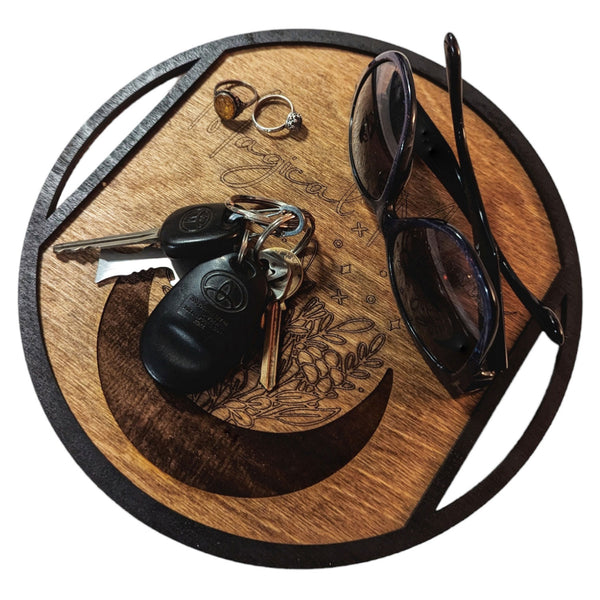 Magical Mama Witchy Mother's Day Gift Round Tray with Moon and Flowers ...