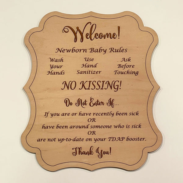 Newborn Baby Rules Door / Wall Sign – Glowforge Shop