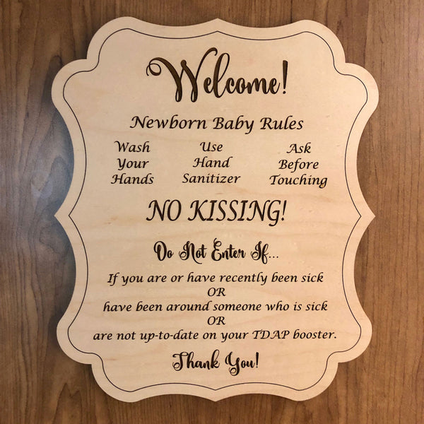 Newborn Baby Rules Door / Wall Sign – Glowforge Shop