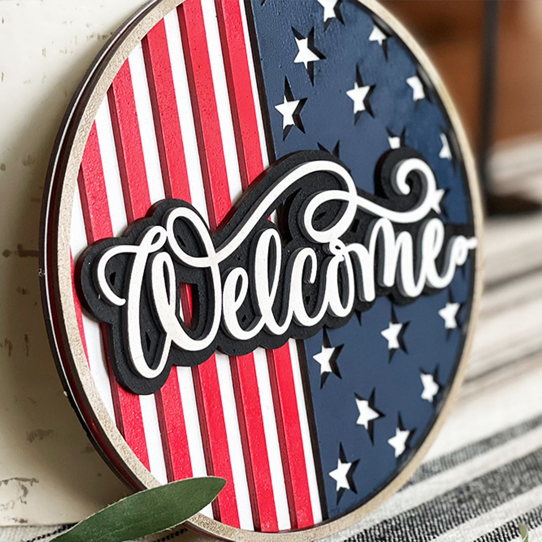 Welcome Patriotic Sign – Glowforge Shop