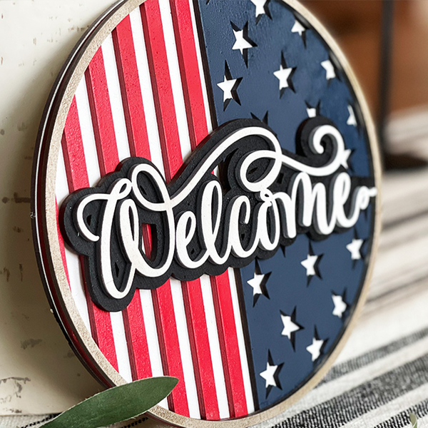 Welcome Patriotic Sign – Glowforge Shop