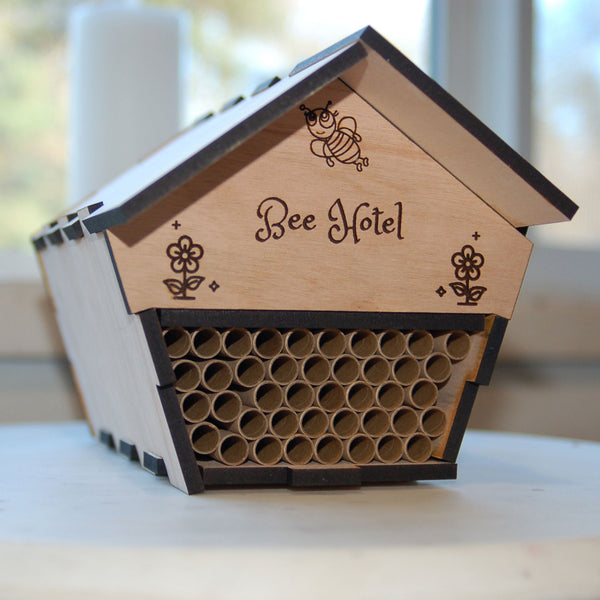 Personalized Solitary Bee Hive Hotel – Glowforge Shop