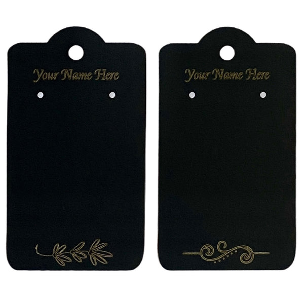 Personalized Earring Cards Curved Top with Name and Icon – Glowforge Shop