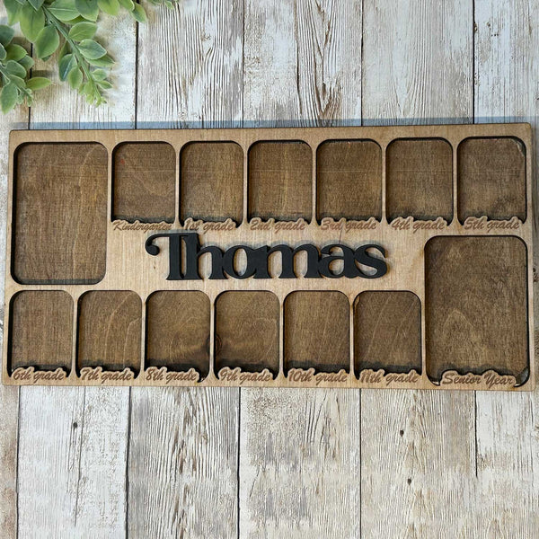 Personalized Student Yearly Photos - K-12 Wood Photo Frame With Name ...