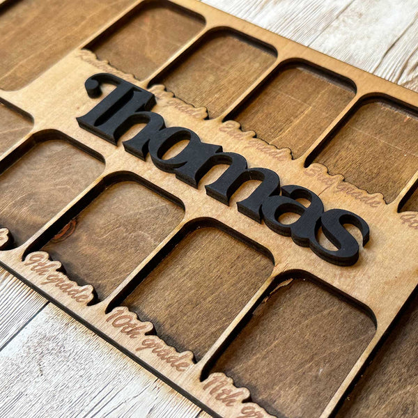 Personalized Student Yearly Photos - K-12 Wood Photo Frame With Name ...