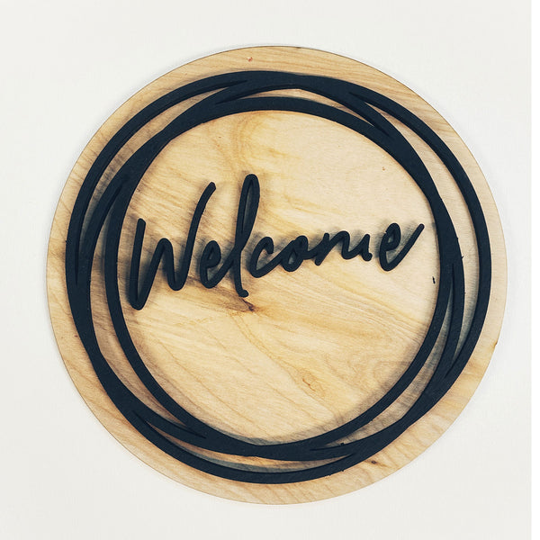 Round Welcome Door Sign – Glowforge Shop