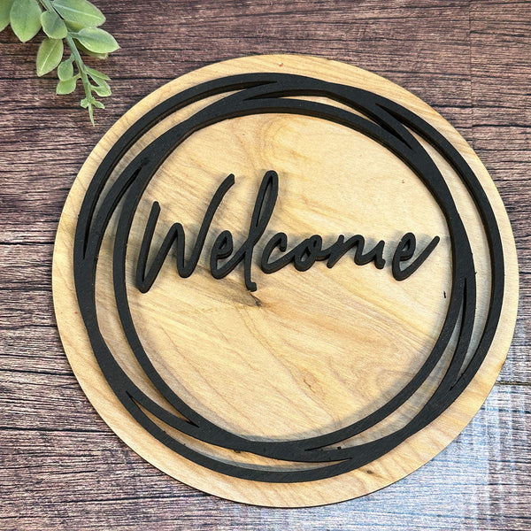 Round Welcome Door Sign – Glowforge Shop