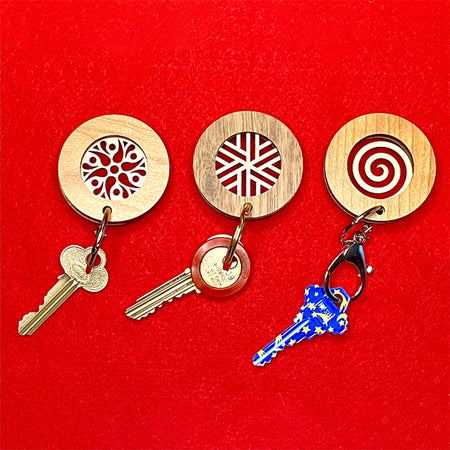 Round Key Fobs With Three Motifs – Glowforge Shop