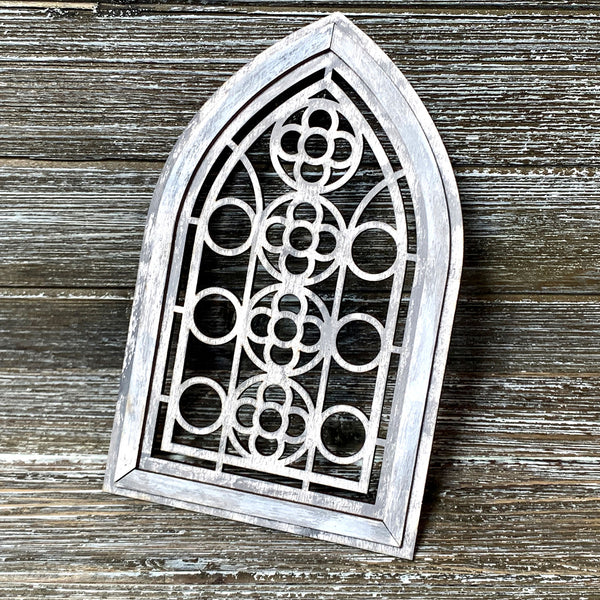 Scalable Cathedral Window Decor - Arch Window Shelf Decor – Glowforge Shop