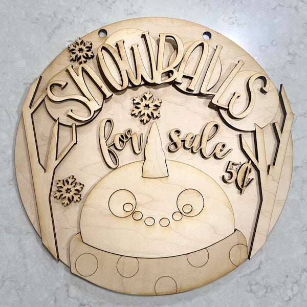 Snowballs for Sale Snowman Sign – Glowforge Shop