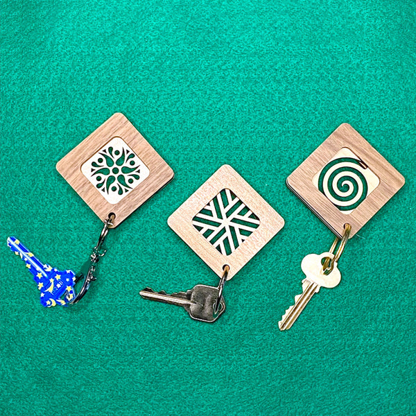 Square Key Fobs With Three Motifs – Glowforge Shop