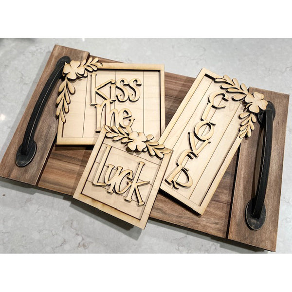 St. Patrick's Day Lucky Clover Sign Trio – Glowforge Shop