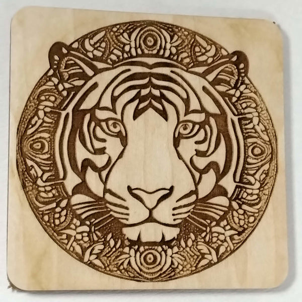 Super Tiger Square Coaster – Glowforge Shop