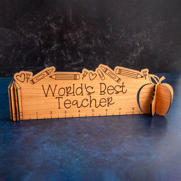 Teacher Themed Freestanding Decorative Sign Version 1 – Glowforge Shop