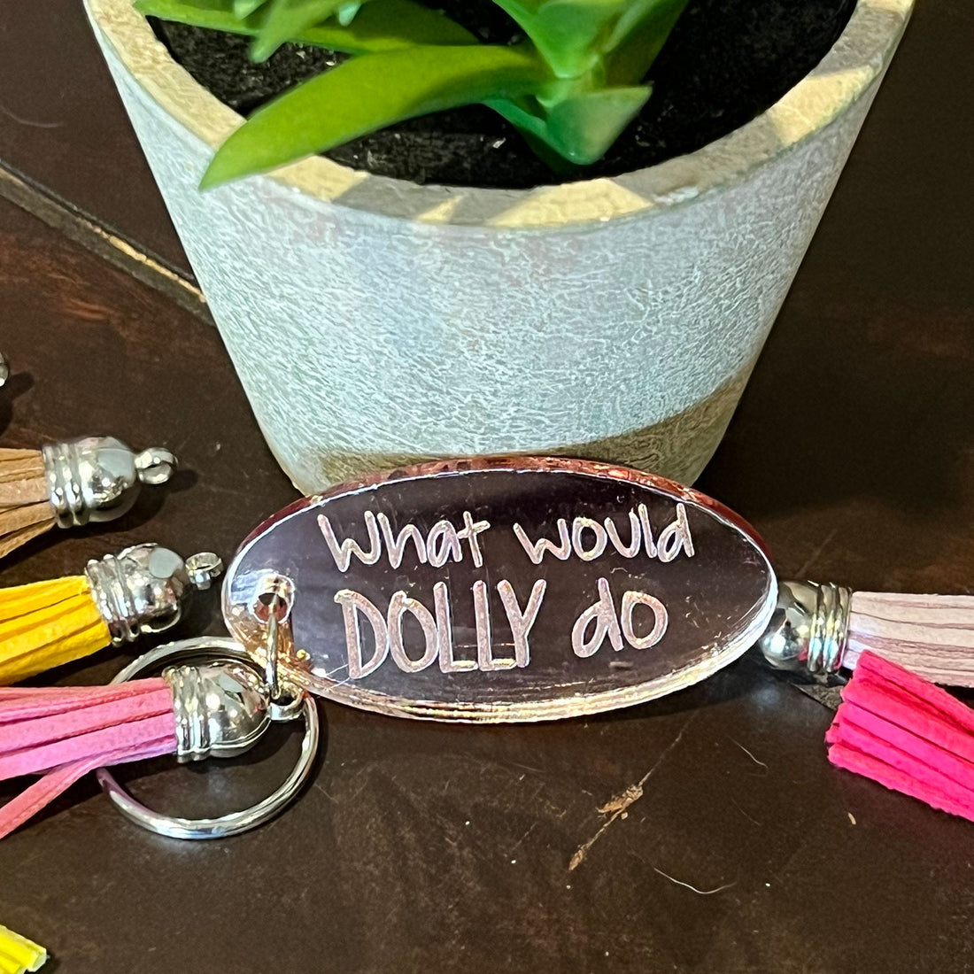 What Would Dolly Do? Keychain – Glowforge Shop