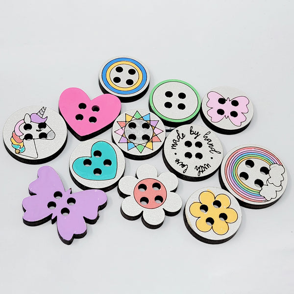 Cute Colorful Spring Buttons – Glowforge Shop