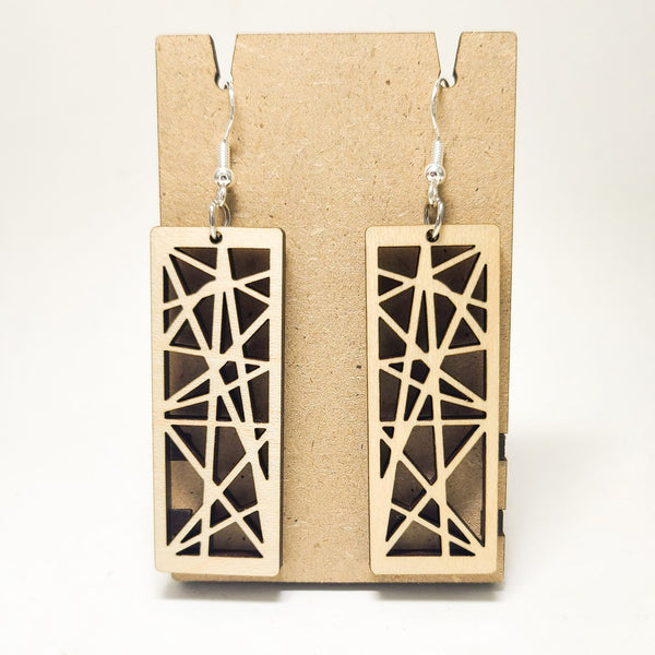 Abstract Rectangular Line Art Dangles – Glowforge Shop