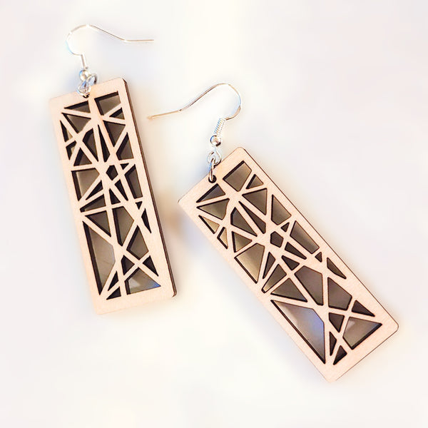 Abstract Rectangular Line Art Dangles – Glowforge Shop